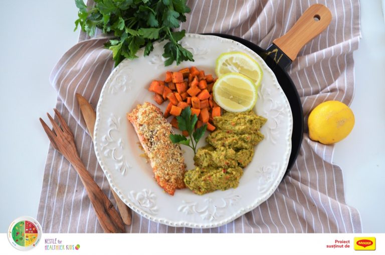 Somon la cuptor cu piure de legume - Retete culinare by Teo's Kitchen